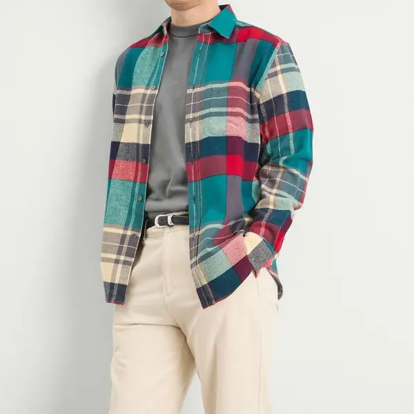 Portuguese Flannel Tintor Flannel Check Shirt - Green/red/navy