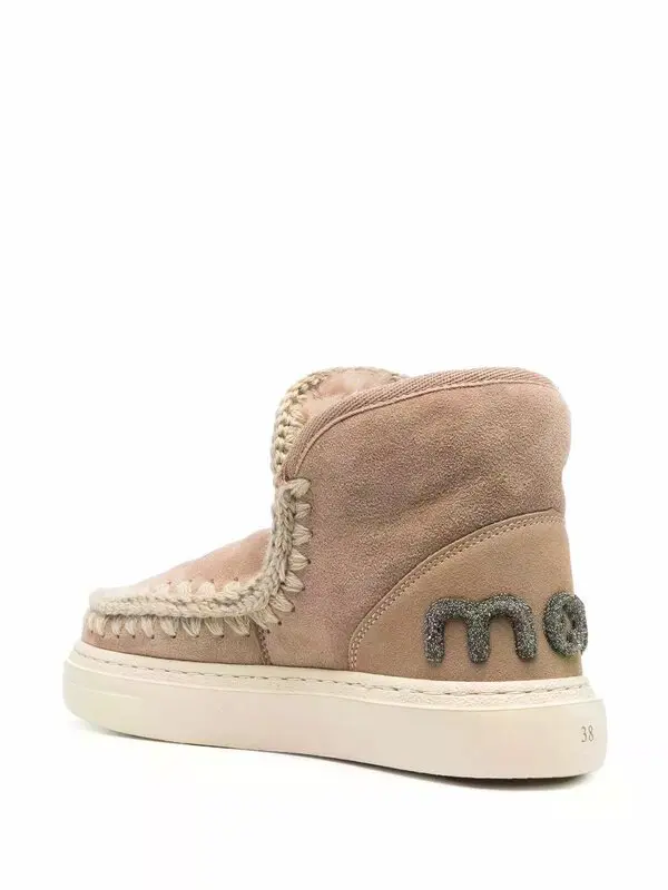 Mou Crochet Stitch-trim Boots
