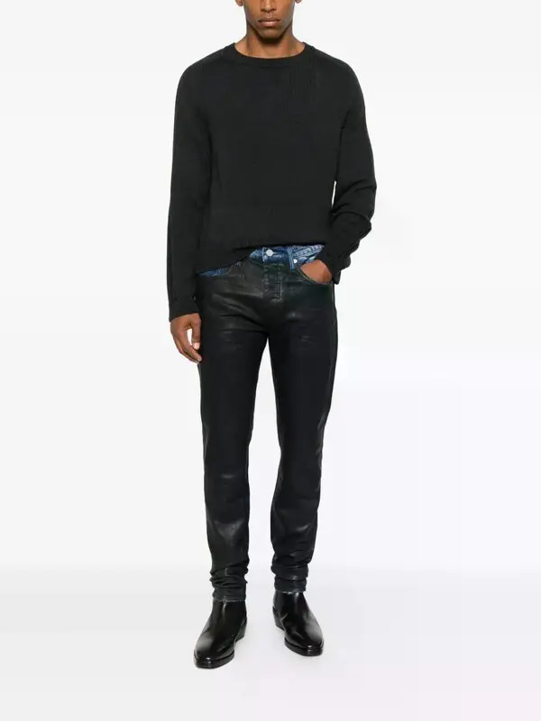 PURPLE BRAND Coated Raw Hem Denim - Black