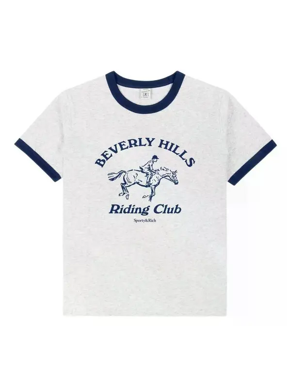 SPORTY & RICH Graphic Ringer T-shirt - Neutrals