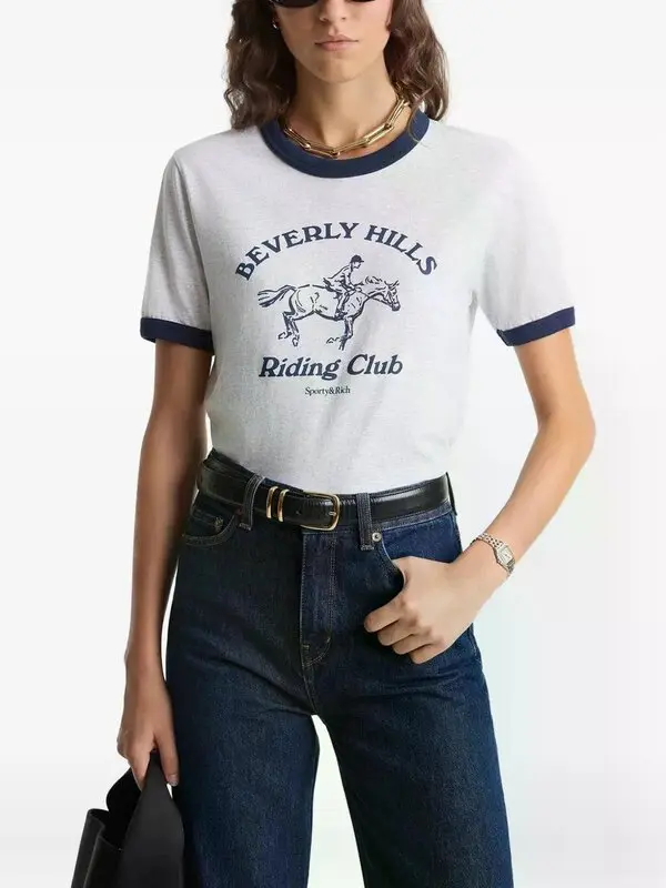 SPORTY & RICH Graphic Ringer T-shirt - Neutrals