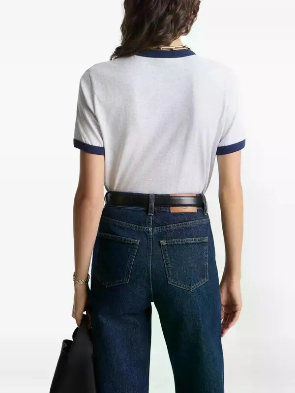 SPORTY & RICH Graphic Ringer T-shirt - Neutrals