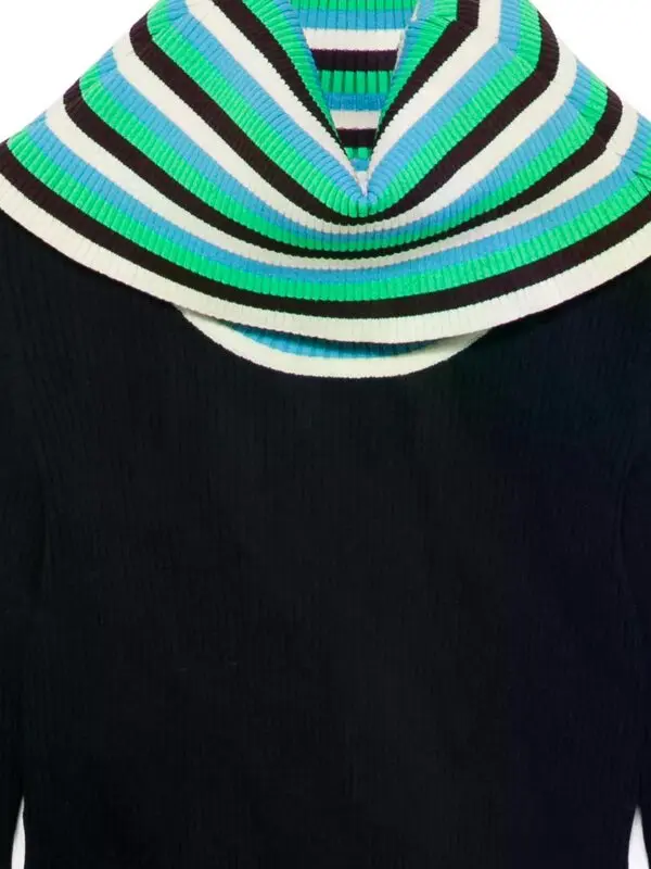 Sunnei Folded Striped Long-sleeve Sweater