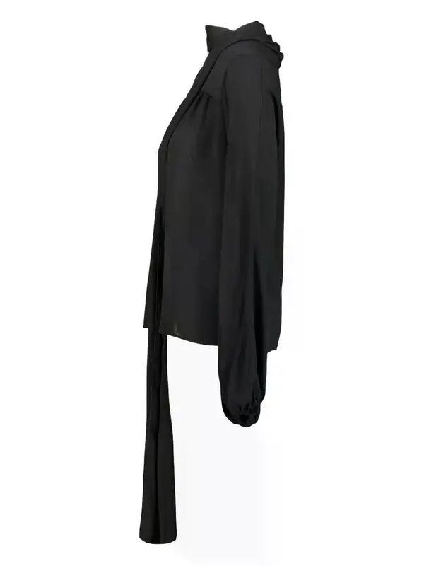 DRHOPE Scarf Collar Long-sleeve Blouse
