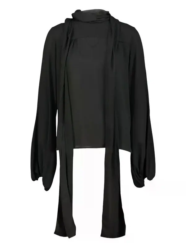 DRHOPE Scarf Collar Long-sleeve Blouse