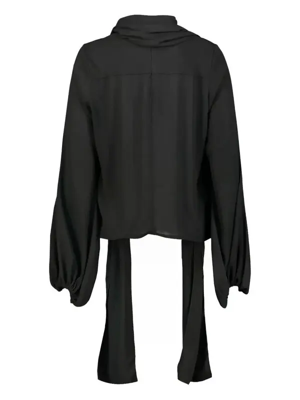 DRHOPE Scarf Collar Long-sleeve Blouse