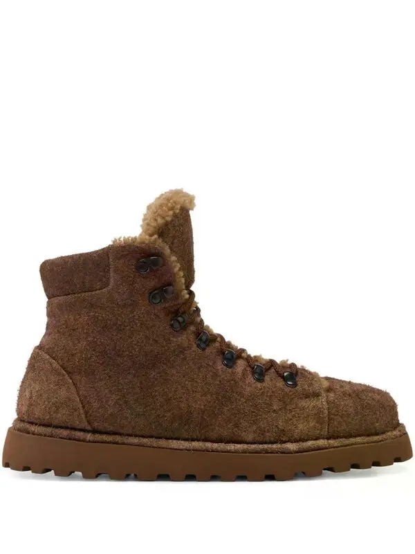 Marsèll Pallottola Shearling Lace-up Boots - Brown