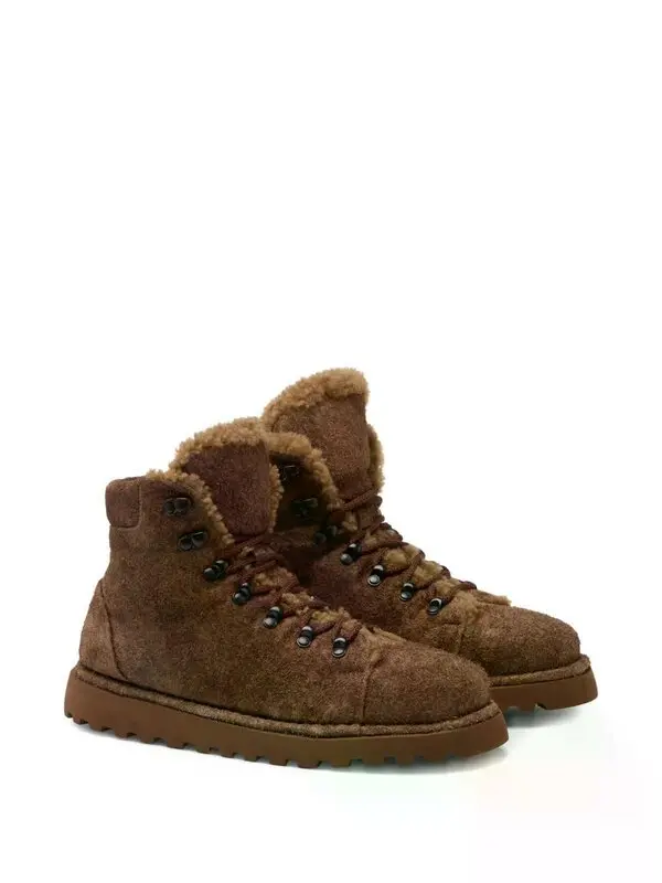 Marsèll Pallottola Shearling Lace-up Boots - Brown