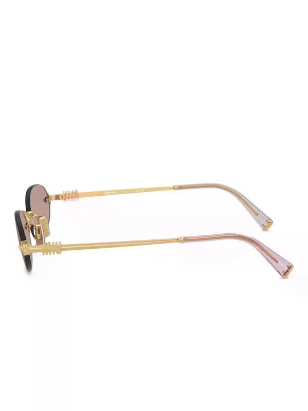 Miu Miu Oval-frame Sunglasses - Gold