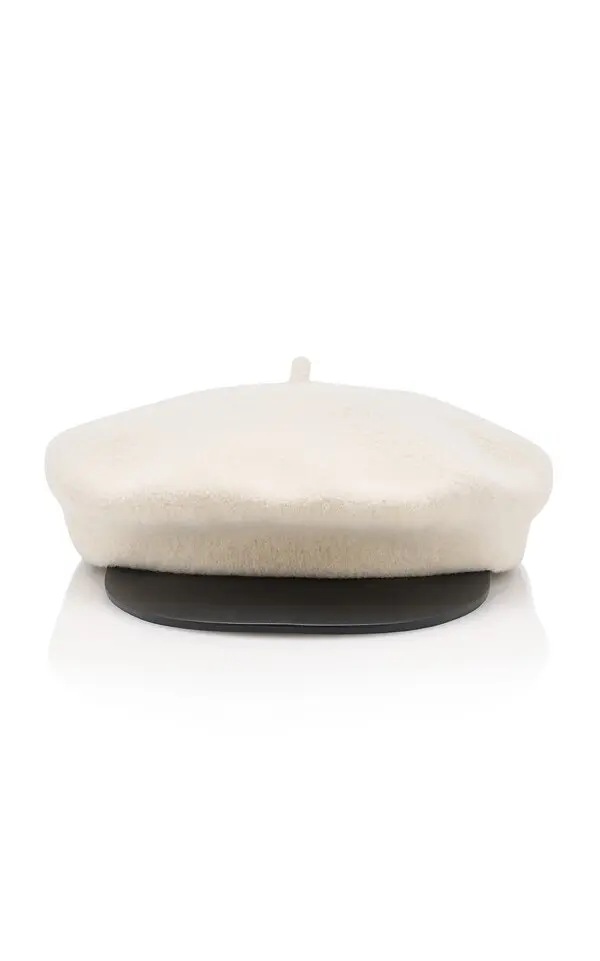 Valentino Garavani Vlogo Signature Wool Beret - White