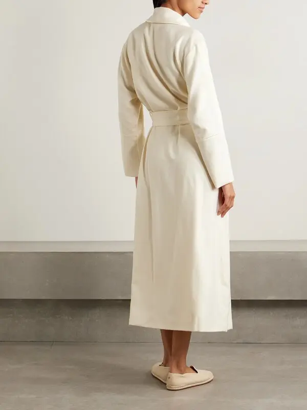 Olivia Von Halle Logan Cashmere Robe - Off-white