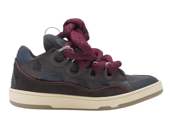 LANVIN Leather Curb Sneakers - Shark/grey