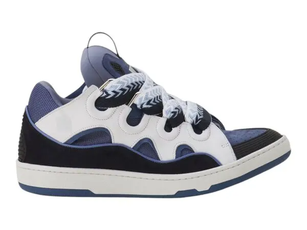 LANVIN Leather Curbin Sneakers - Black/navy Blue