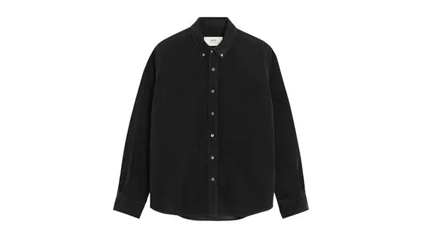 Ami Black Cotton Button Down De Coeur Shirt