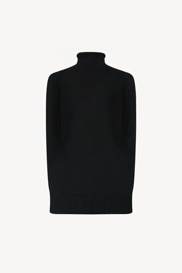 THE ROW Meo Cashmere Turtleneck Vest - Black