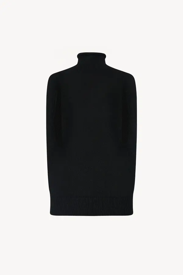 THE ROW Meo Cashmere Turtleneck Vest - Black