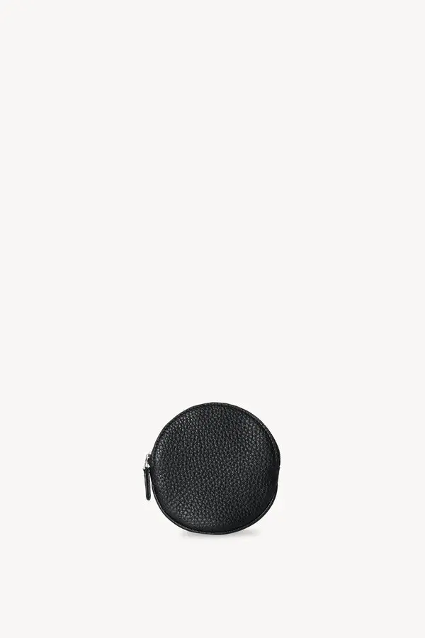 THE ROW Round Leather Pouch - Black