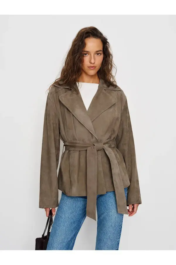 Veda Jaden Cropped Suede Jacket