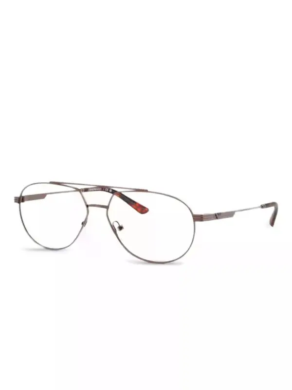 Emporio Armani Round-frame Glasses - Brown