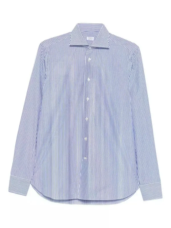 BORRIELLO NAPOLI Striped Button Shirt - Blue