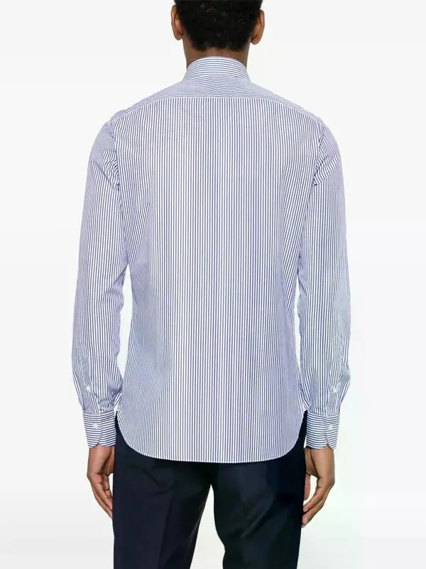 BORRIELLO NAPOLI Striped Button Shirt - Blue