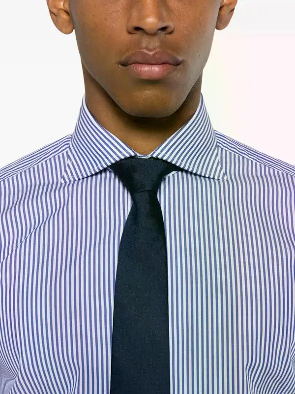 BORRIELLO NAPOLI Striped Button Shirt - Blue