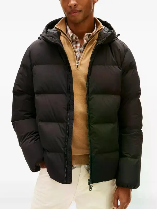 Tommy Hilfiger Hooded Logo-patch Padded Jacket - Black