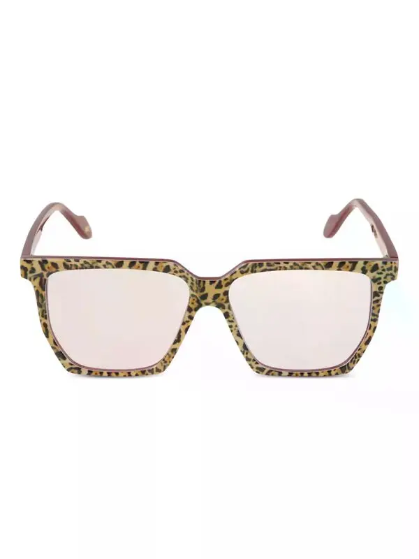 KADOR Charlize Leopard-print Square-frame Glasses
