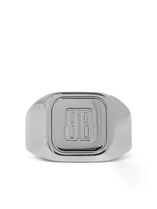 Balenciaga Nano Signet Ring - Silver