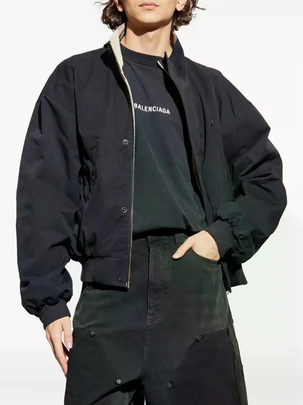 Balenciaga Logo-embroidered Bomber Jacket