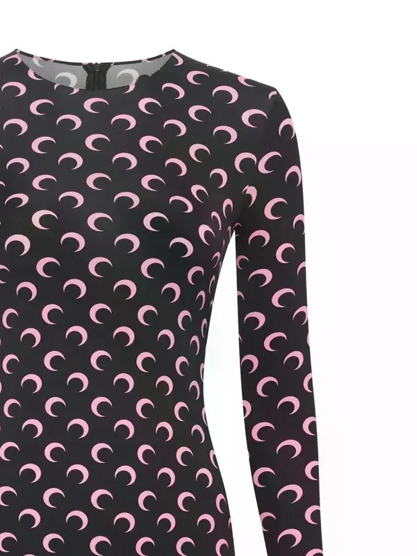 MARINE SERRE Moon-print Jersey Playsuit - Black