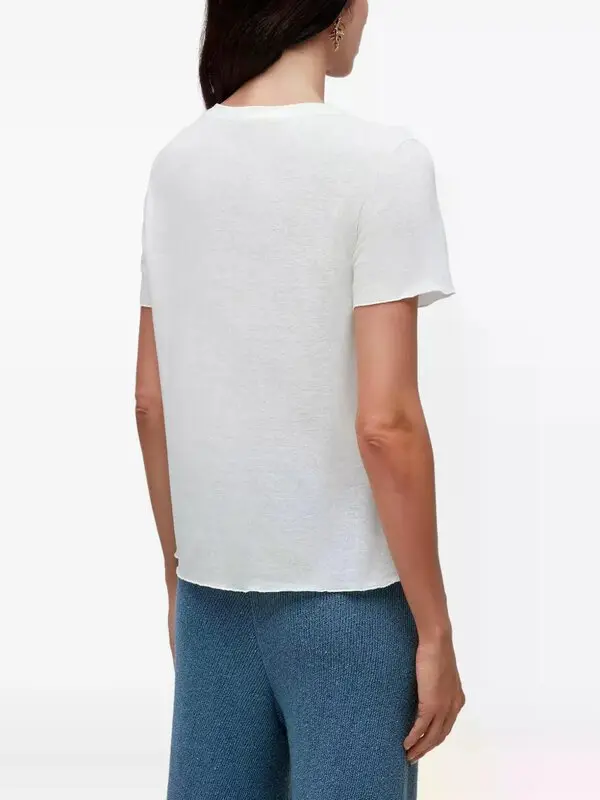 OSKLEN Shell-print Raw-edge T-shirt