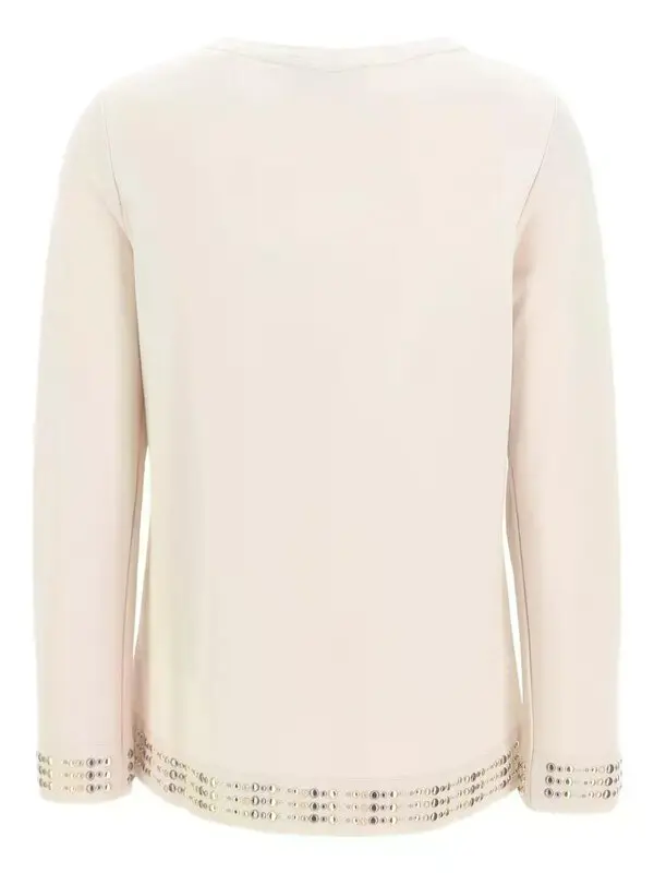 ELENA MIRO` Stud Long-sleeve Top