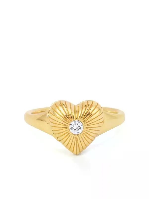 PERSEE 9k Yellow Heart Diamond Ring - Gold