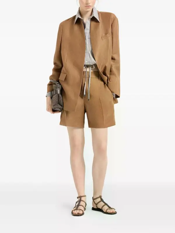 Brunello Cucinelli Linen Jacket With Monili Detail