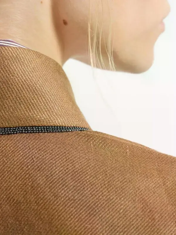 Brunello Cucinelli Linen Jacket With Monili Detail