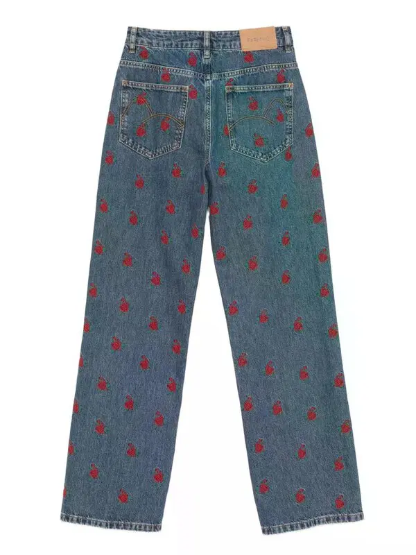 Farm Rio Floral Embroidered Jeans