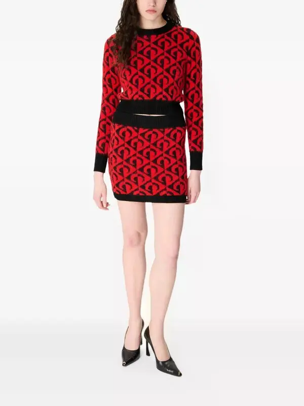 MARINE SERRE Moon Lozenge-knit Mini Skirt