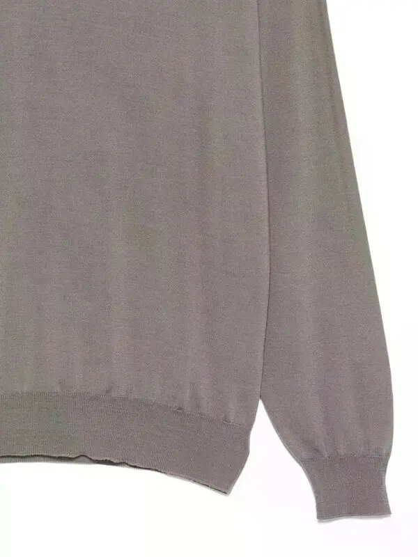 DELL'OGLIO Zip-neck Polo Shirt - Grey