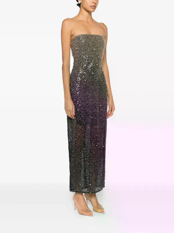 Beaded Maxi Dress - Black