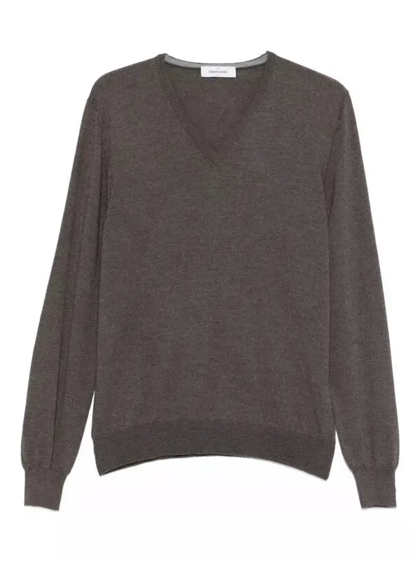 GRAN SASSO V-neck Wool Sweater - Brown