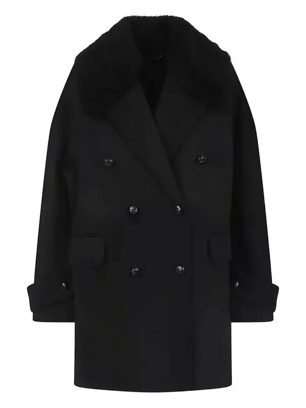 Ermanno Scervino Fur-collar Double-breasted Coat