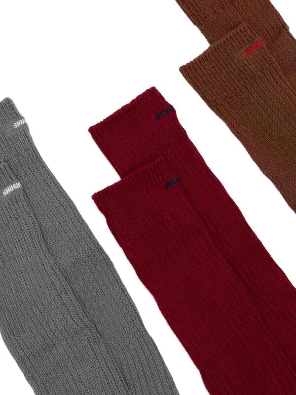 SHUSHU/TONG Logo-embroidered Socks
