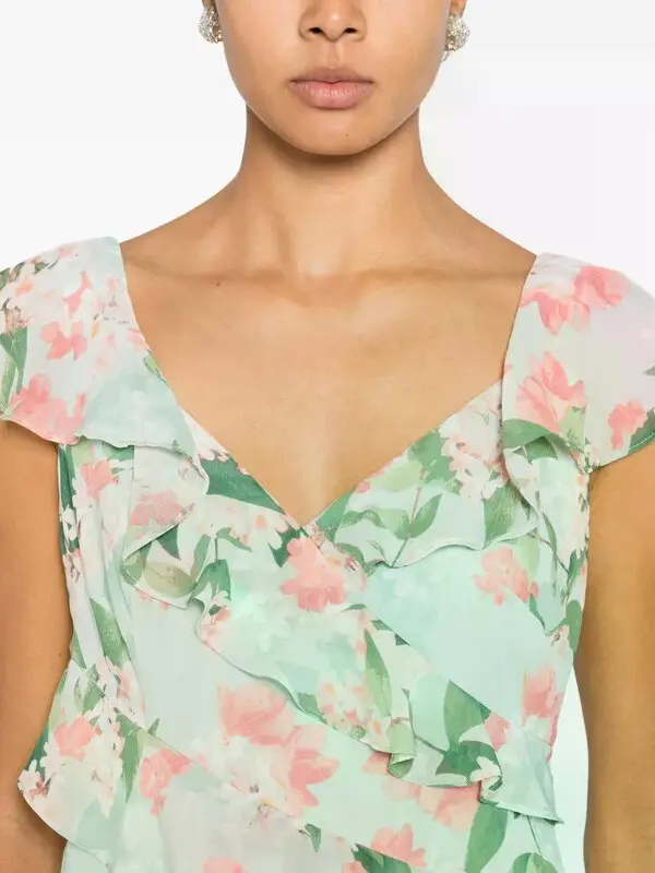 Eliza J Floral Maxi Dress In Green - 66% Off | Editorialist