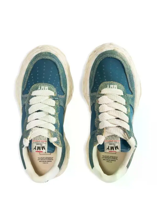Mihara Yasuhiro Wayne Distressed-effects Sneakers - Blue
