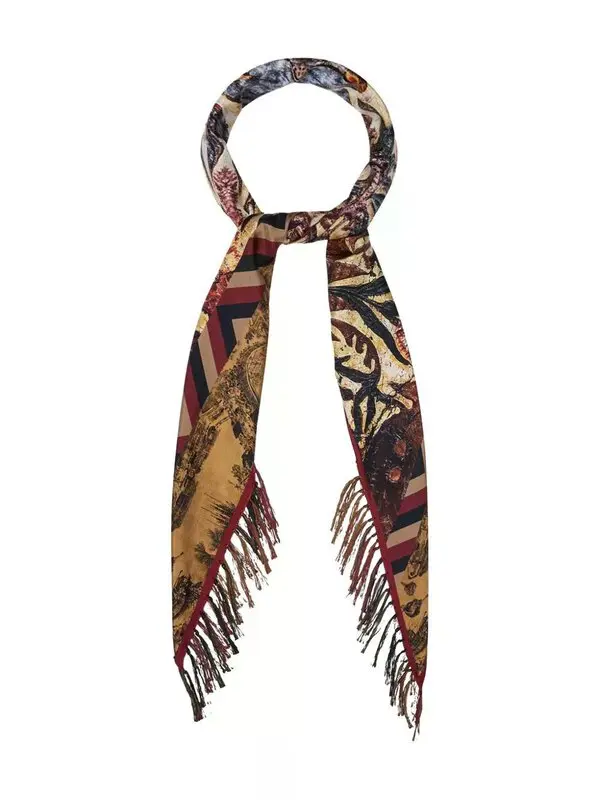 PIERRE-LOUIS MASCIA Geometric-pattern Fringed-edges Scarf - Neutrals