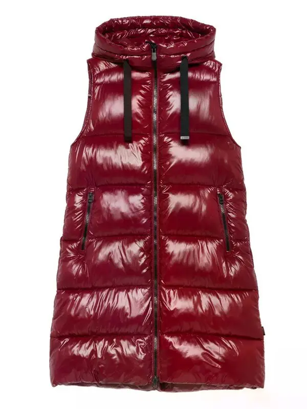 SAVE THE DUCK Hooded Zip-up Gilet - Red