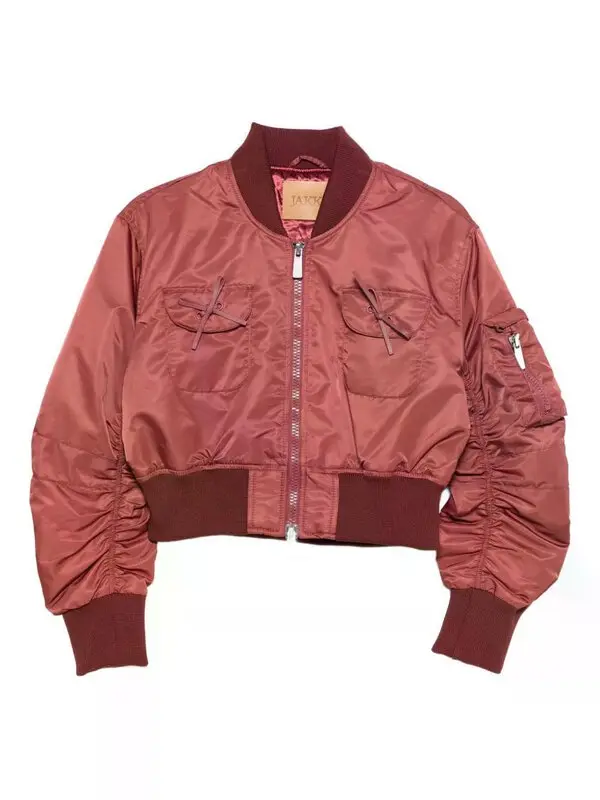 JAKKE Lola Pocket Bomber Jacket - Red
