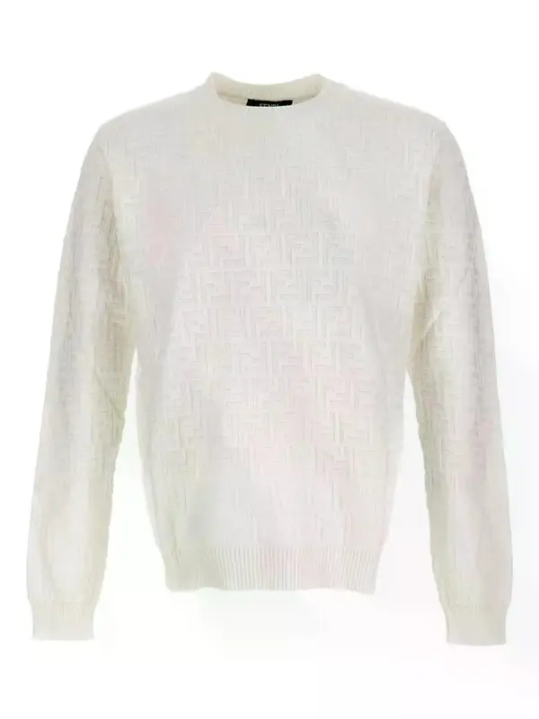 Fendi Crew-neck Ribbed Sweater - Neutrals