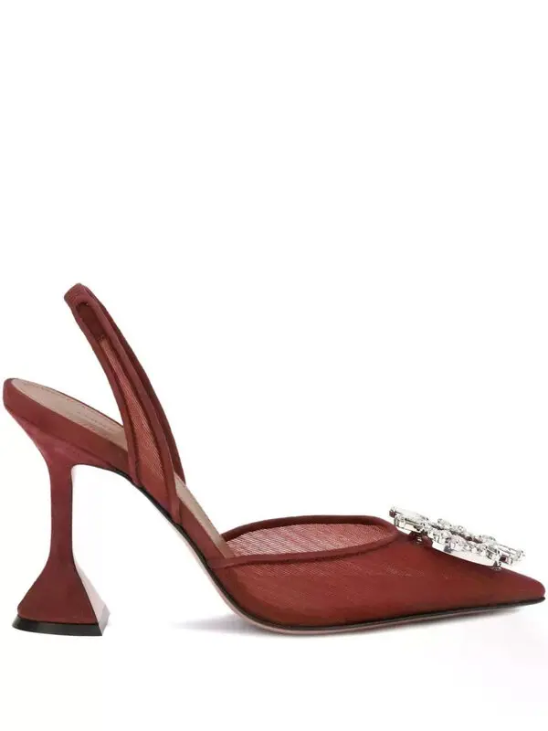 Amina Muaddi 95mm Begum Crystal-embellished Heeled Sandals - Red